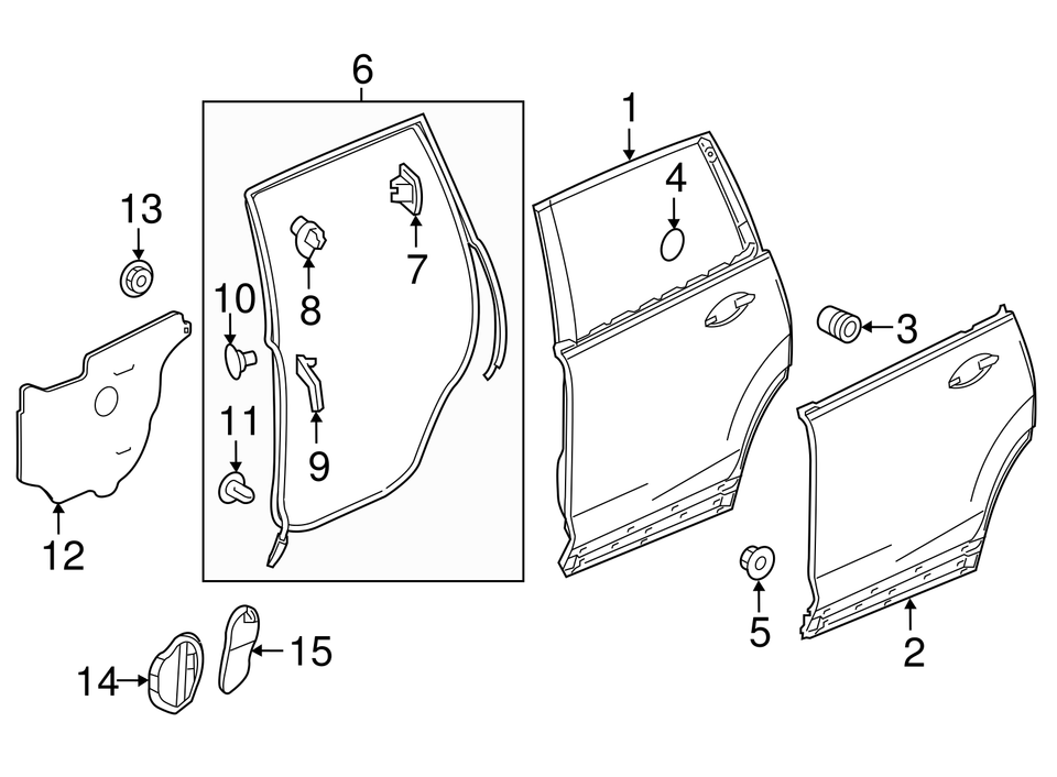 Genuine Honda Weatherstrip L Rear Door 72850-TG7-A02 | eBay