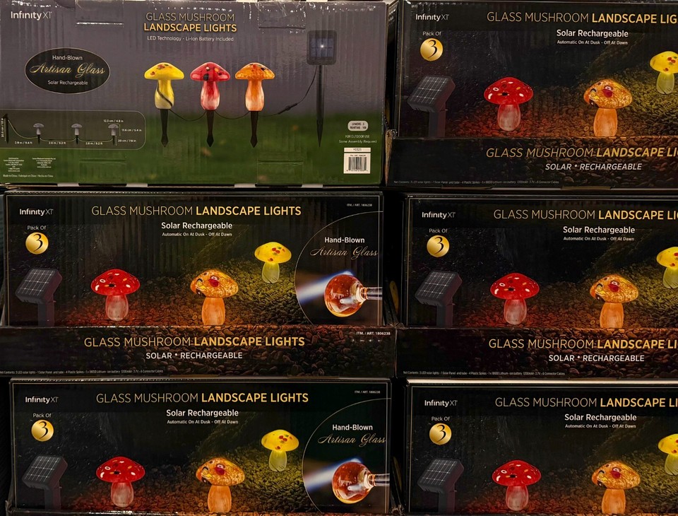 Infinity x1 solar glass mushroom lights 3 pack | eBay
