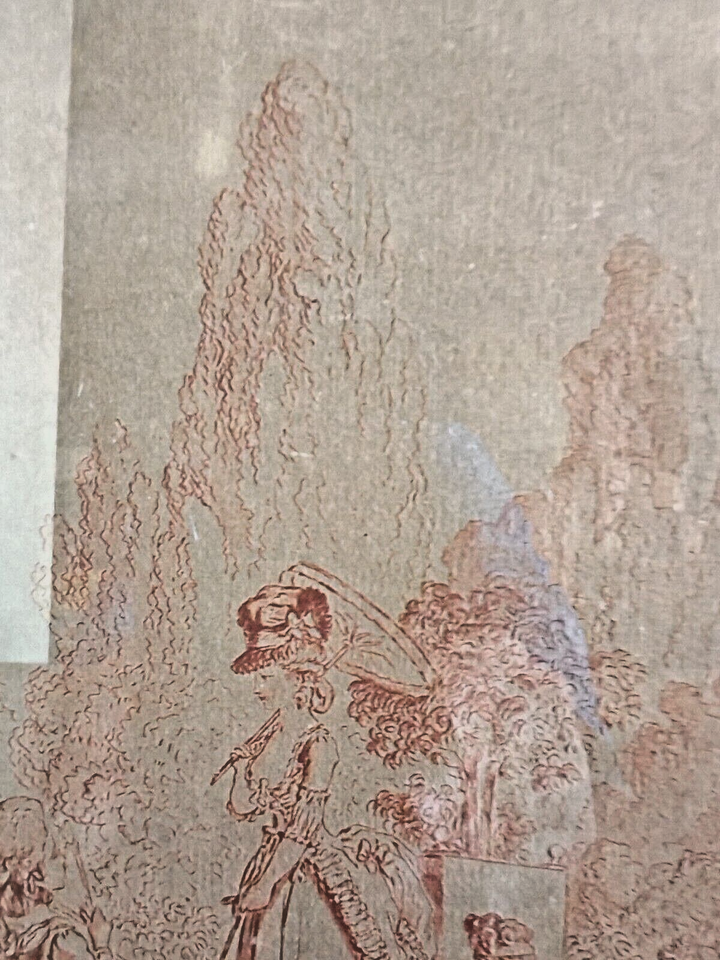 Dessin à la sanguine/Œuvre d’art/Jean-Baptiste Huet/Gravure ancienne ...