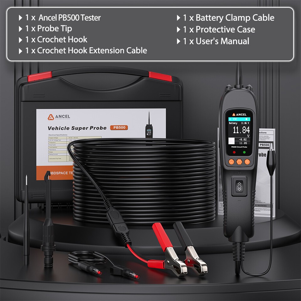 ANCEL PB500 Circuit Probe Tester Kit Tool AC/DC Voltage Electrical ...