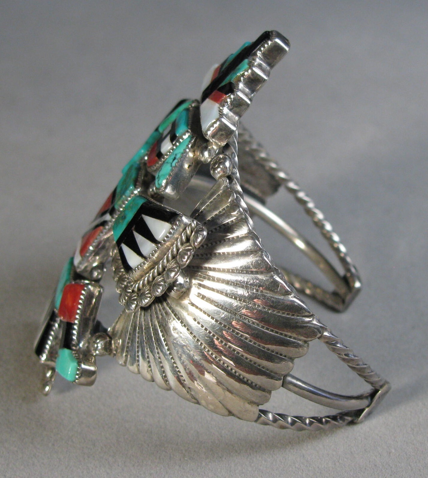 Vintage Zuni Knifewing Multi-Stone Inlay Cuff Bracele… - Gem
