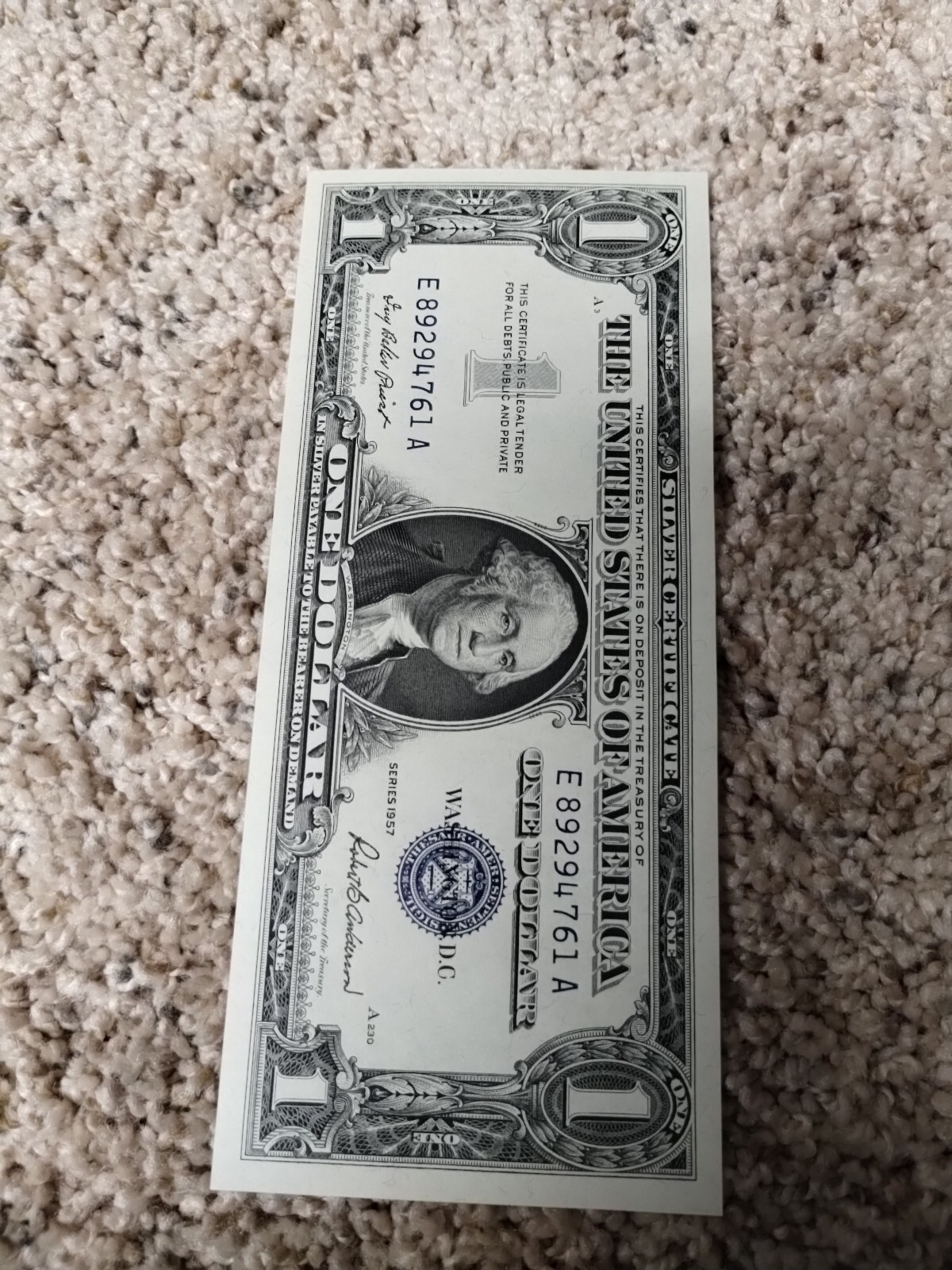 USA One Dollar Bill Blue Stamp 1957 Good Condition Folded | eBay