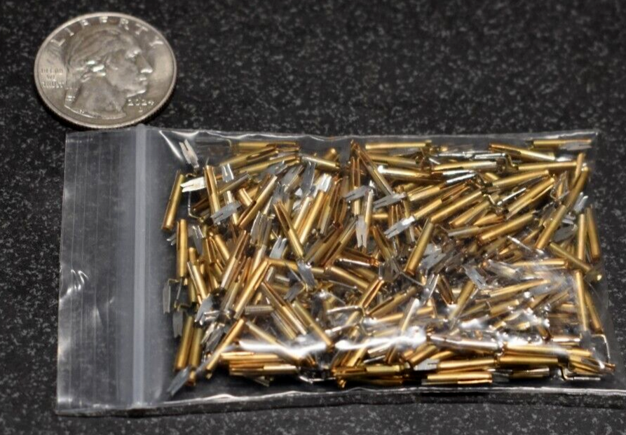1 oz. DARK YELLOW scrap GOLD PLATED PINS recovery from VINTAGE NOS DB ...