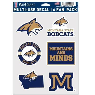 Montana State Bobcats Multi-Use 6 Fan Pack NCAA Decal Stickers *Free ...