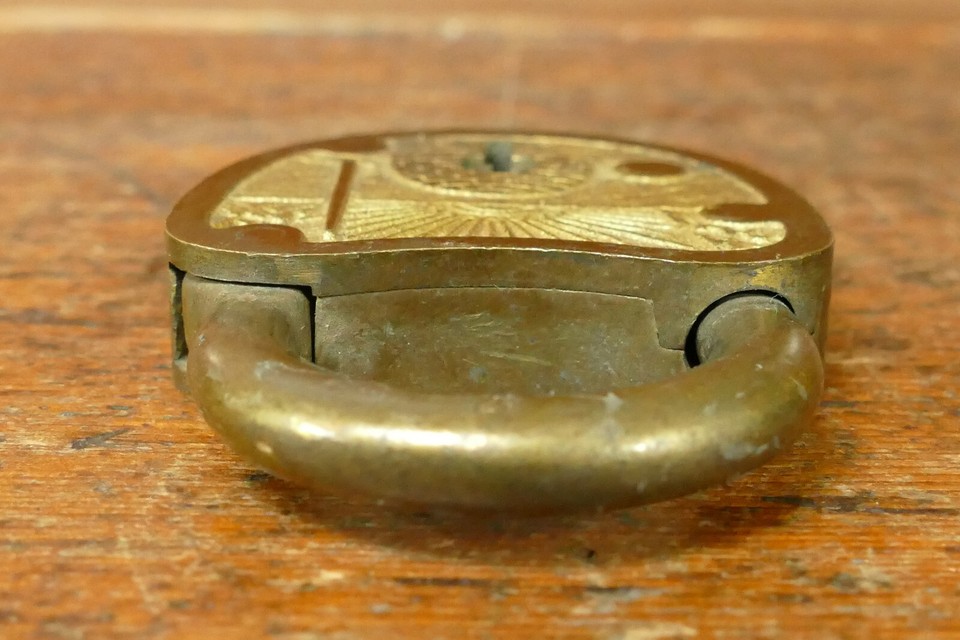RARE Vintage Antique Padlock North Pole Igloo Brass Lock w/ Keys ...