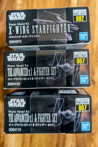 Star Wars 2 TIE ADVANCED FIGHTERs SET/X-WING STARFIGHTER Plastic Models ...