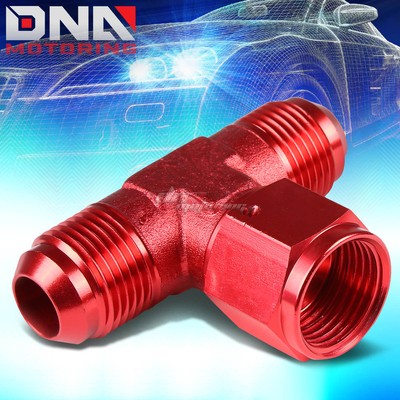 AN6 AN-6 FEMALE MALE FLARE SWIVEL TEE RED ALUMINUM ANODIZED FITTING ...