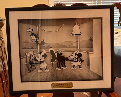 1998 animated animation "Steamboat Willie 1928" wall art Musical Works ...