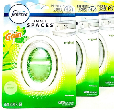 3 Ct Febreze Small Spaces With Original Gain Scent Air Freshener ...