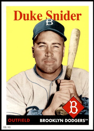 Duke Snider 2019 Topps Archives 5x7 #20 8/49 Dodgers | eBay