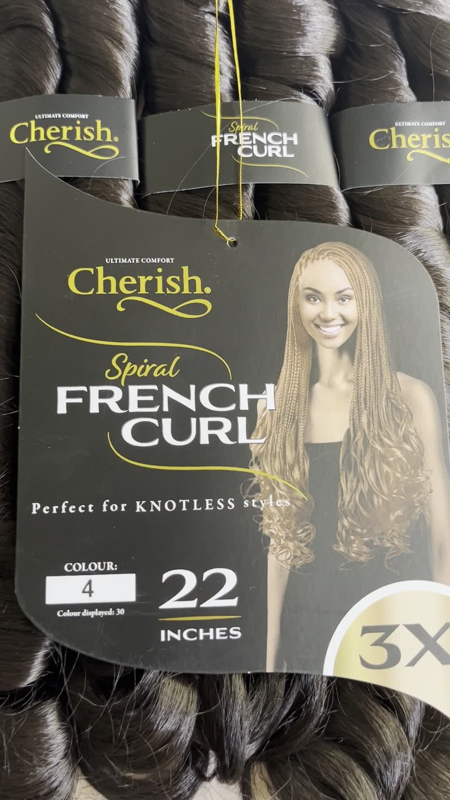 CHERISH SYNTHETIC CURLY BOUNCY HAIR EXTENSION BRAID - 3 x SPIRAL FRENCH CURL 22 | eBay UK