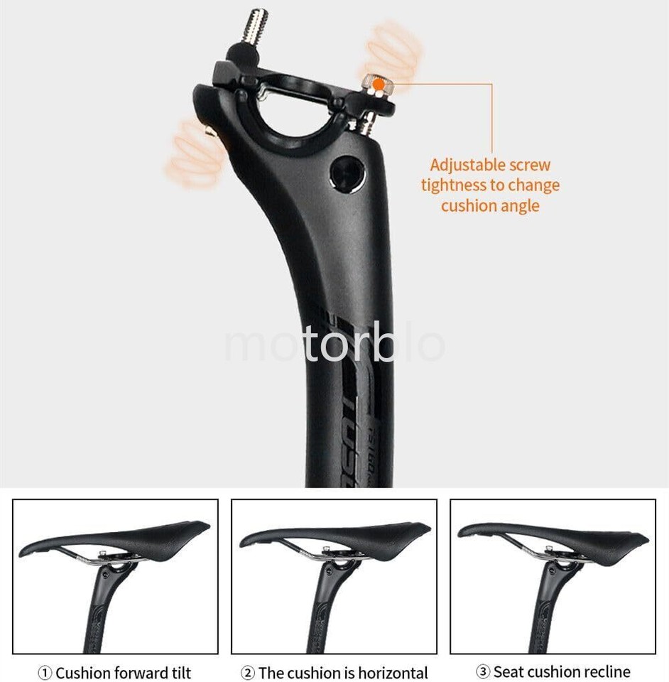 TOSEEK Carbon Fiber Bicycle Seat Post 350/400mm Bike Seatpost Setback ...