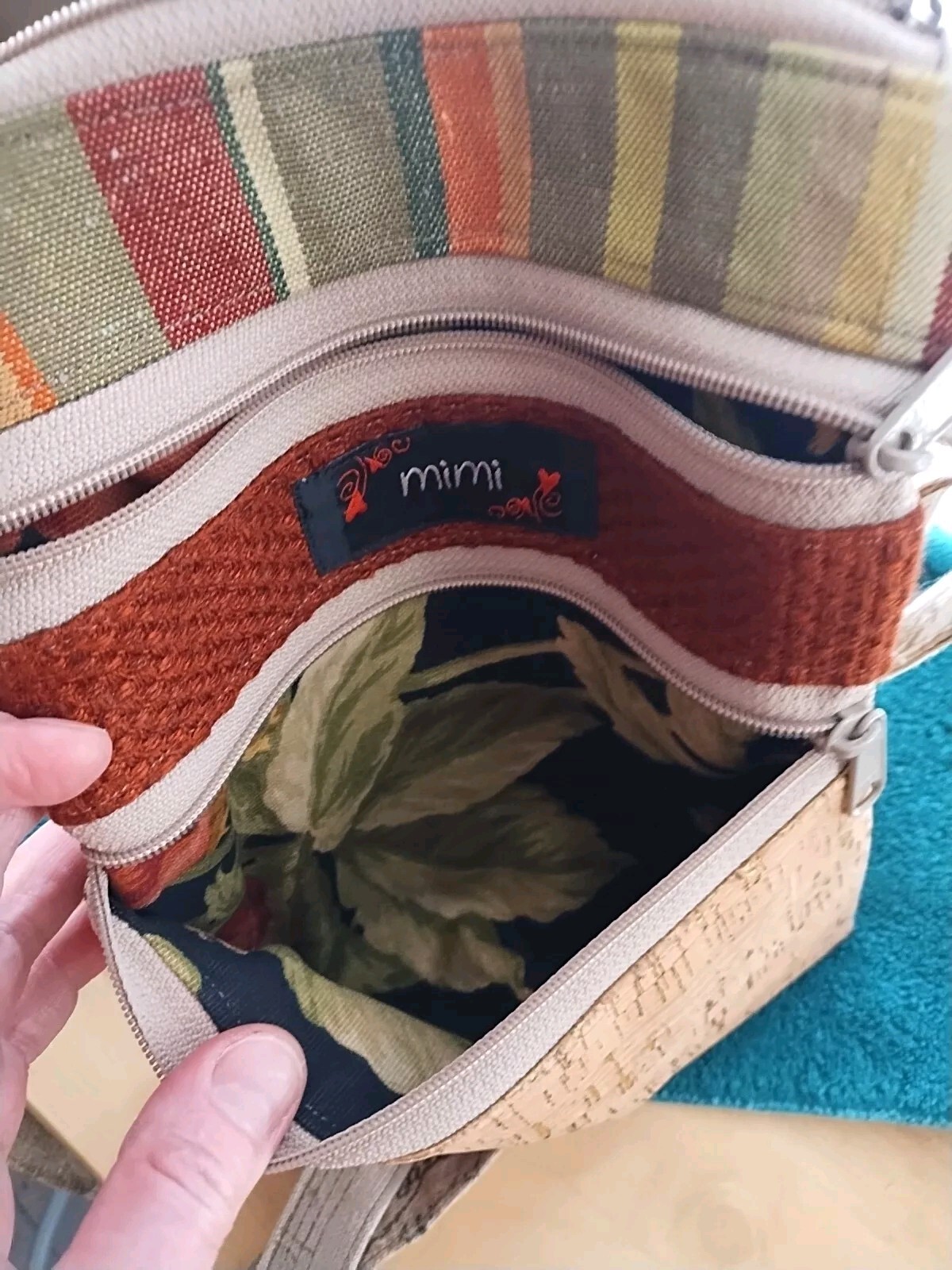 Custom "Mimi" HandBag: Metallic Cork & Upholstery Fabric. NEW ...