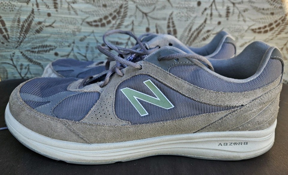 New Balance 877 Walking Shoes Mens 15 2E Gray Blue Cushioning Comfort ...