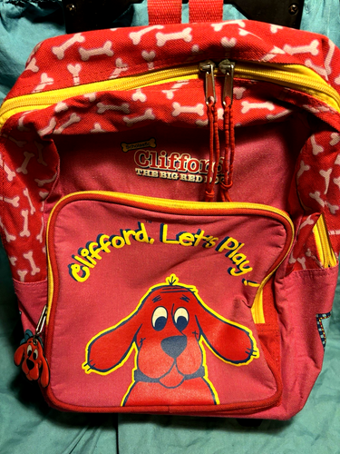 Clifford the Big Red Dog Rolling Backpack w/telescoping handle Vintage ...