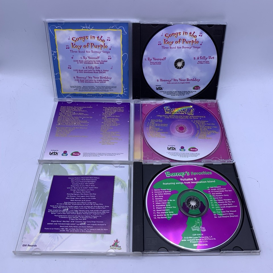 BARNEY 3 CD LOT: Great Adventure Soundtrack, Favorites Vol 2, Songs In ...