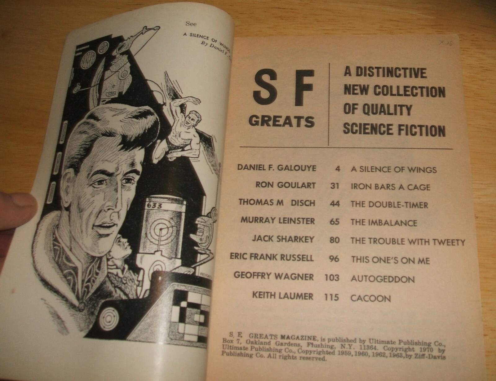 S. F. Greats Summer 1970 Thomas Disch, Keith Laumer, Ron Goulart, Jack ...