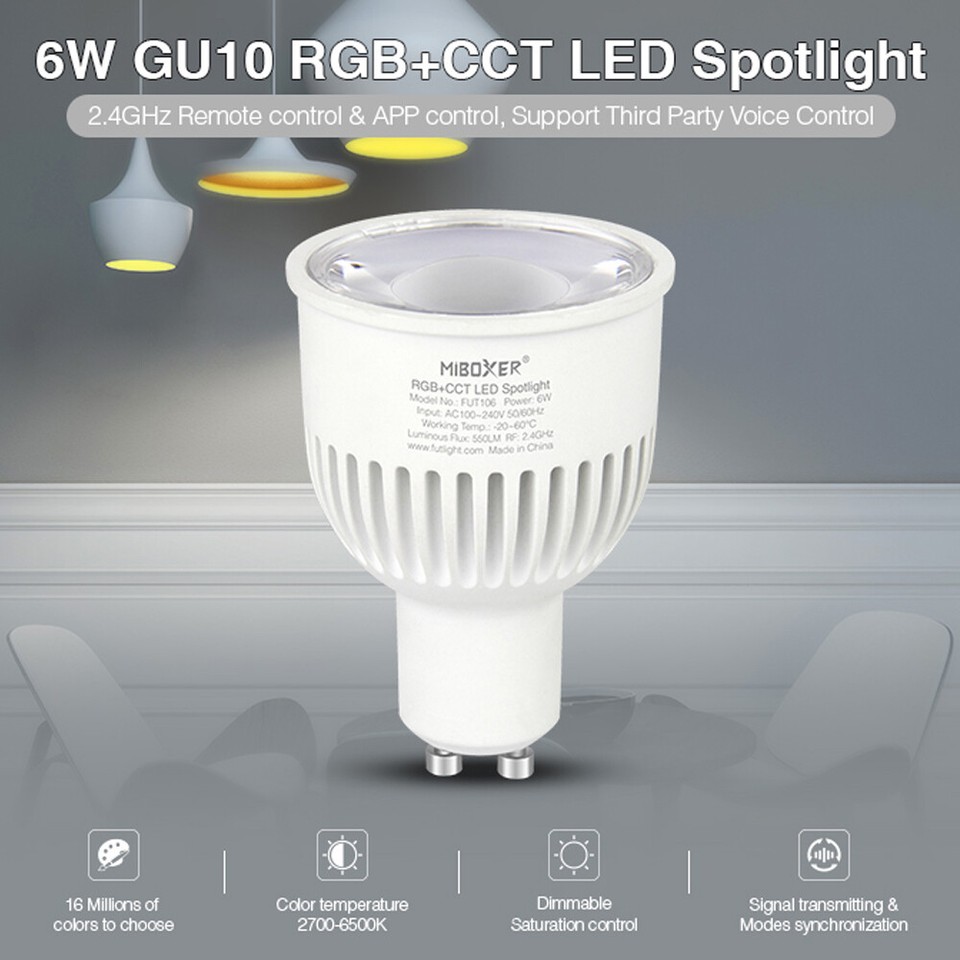 MiLight MIBOXER 2.4G GU10 E14 E27 CCT RGB+CCT Smart Led Bulb Lamp light ...