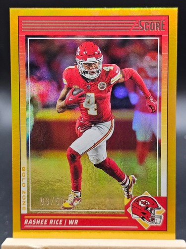 2024 Score Football Rashee Rice GOLD ZONE 03/50 Kansas City Chiefs #139 ...