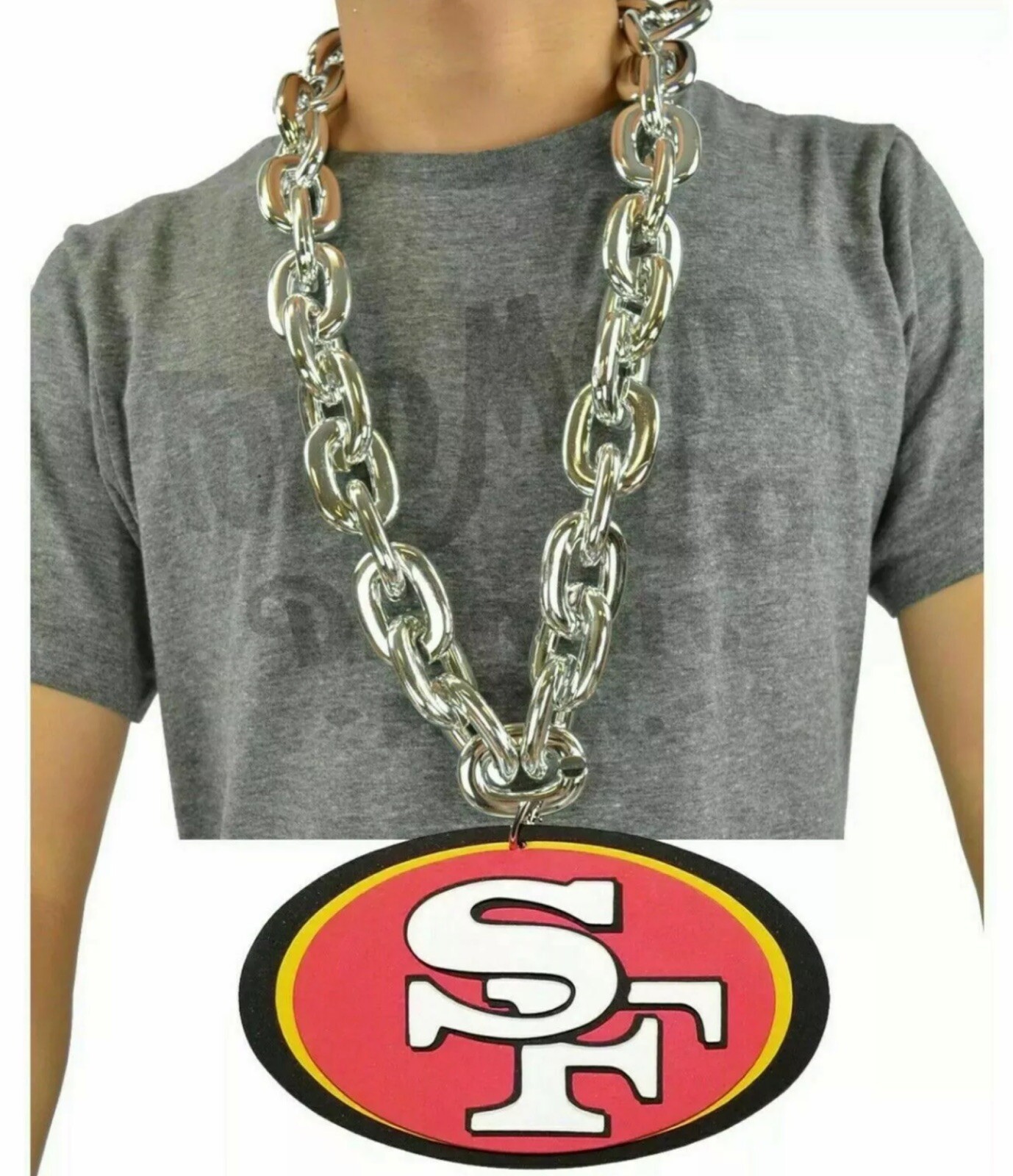 NFL San Francisco 49ers 3D Fan Chain Necklace Foam 2 in 1 | eBay