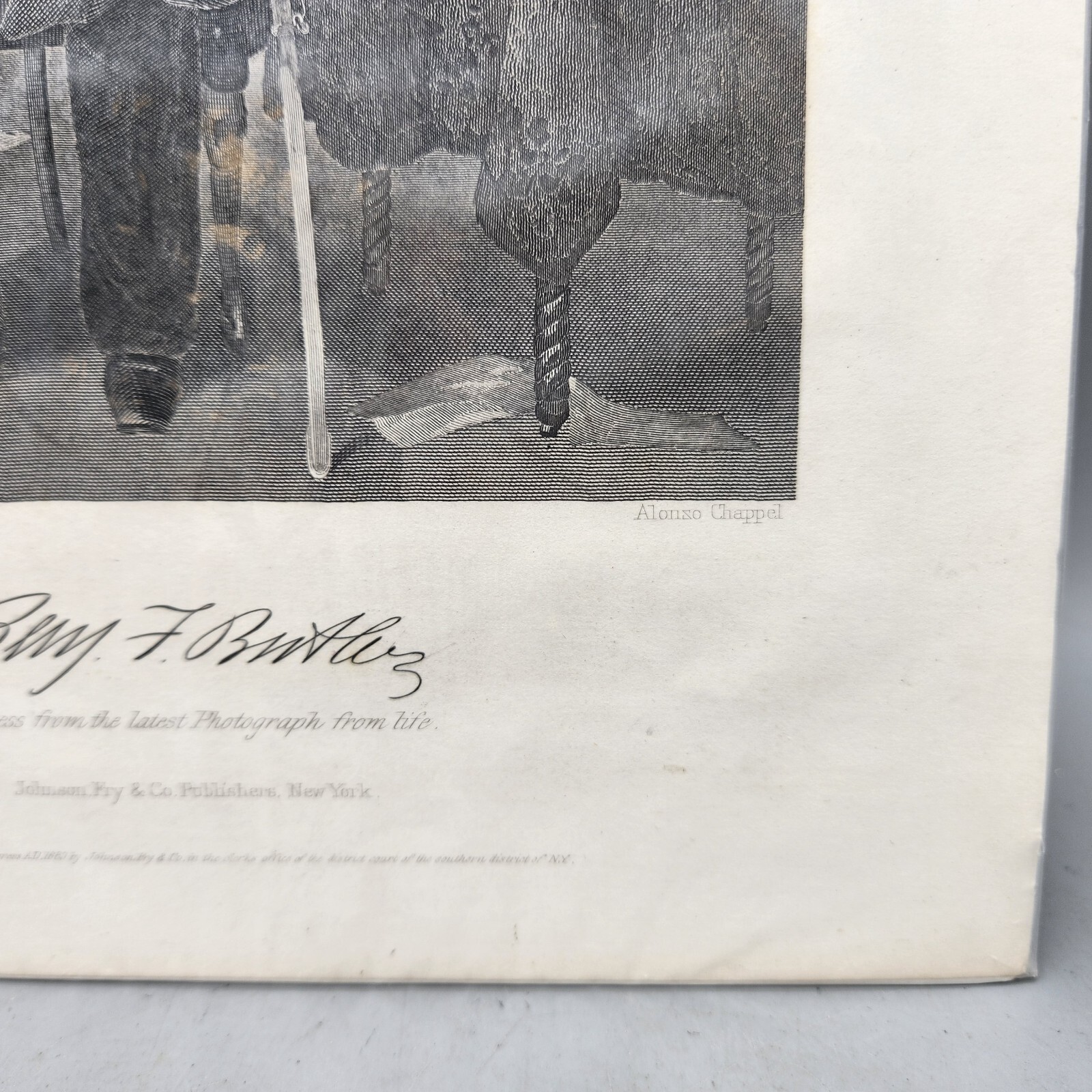 Antique 1863 Benjamin F. Butler Steel Engraving Facts Alonzo Chapel ...