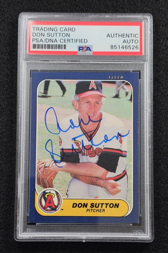 1986 DON SUTTON Signed Fleer Baseball Card-HOF-CALIFORNIA ANGELS-PSA | eBay