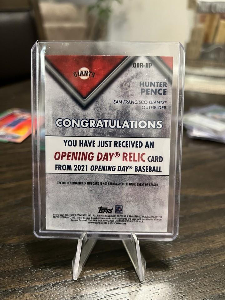 2021 Topps Opening Day Hunter Pence Relic ODR-HP Patch | eBay