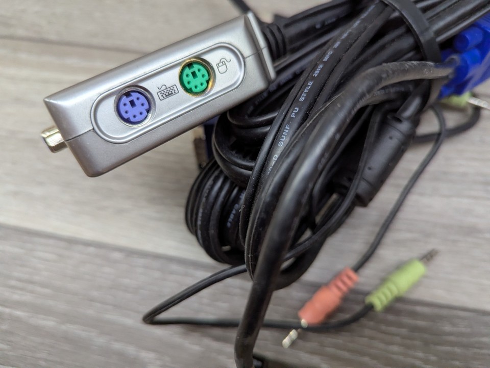 KVM Switch with 2-Port PS/2, USB and VGA Cables | eBay UK