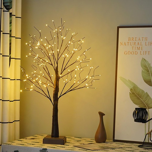PXBNIUYA 144 LED Artificial Tree Lamp with Timer, 1ft 3in, 144 Led Warm ...