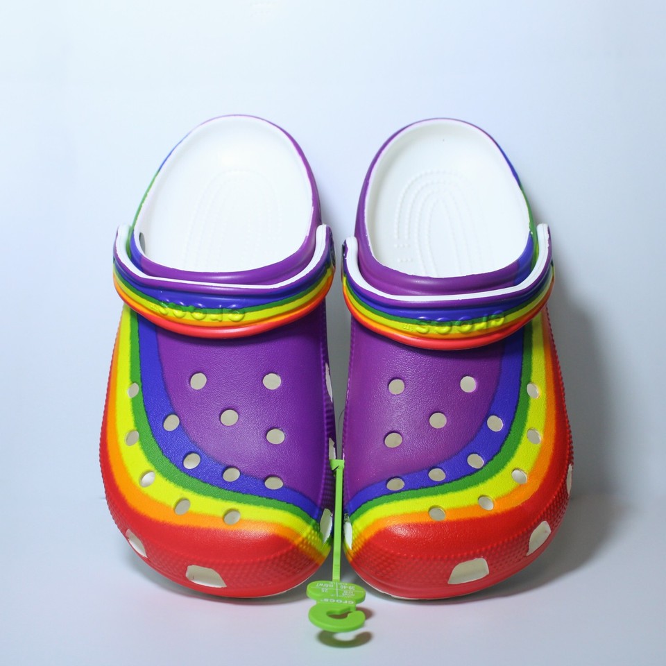 Crocs Classic Rainbow Dye Unisex Clog Mens 7, 8 / Womens 9, 10 | eBay