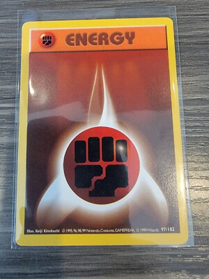 Pokémon TCG card Shadowless Base Set Fighting Energy 97/102 LP | eBay