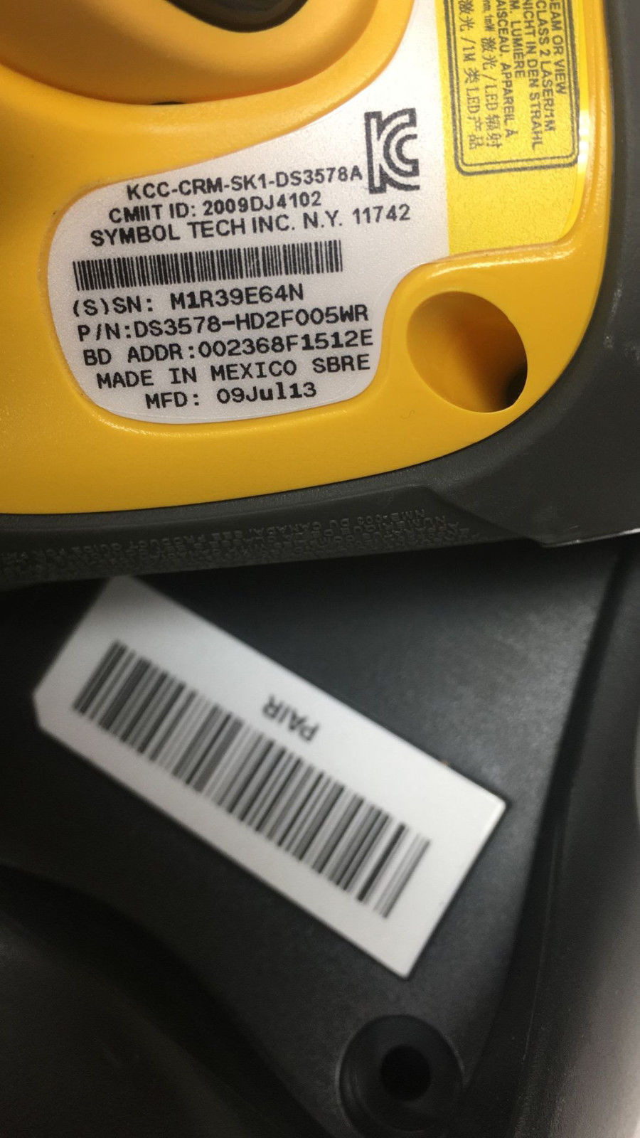 Motorola Symbol DS3578-HD2F005WR FIPS barcode scanner STB3578 Cradle ...