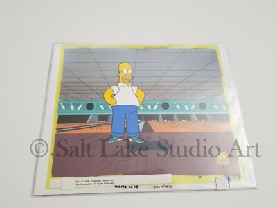 Homer Bowling The Simpsons Hand Painted Original Production Art ...