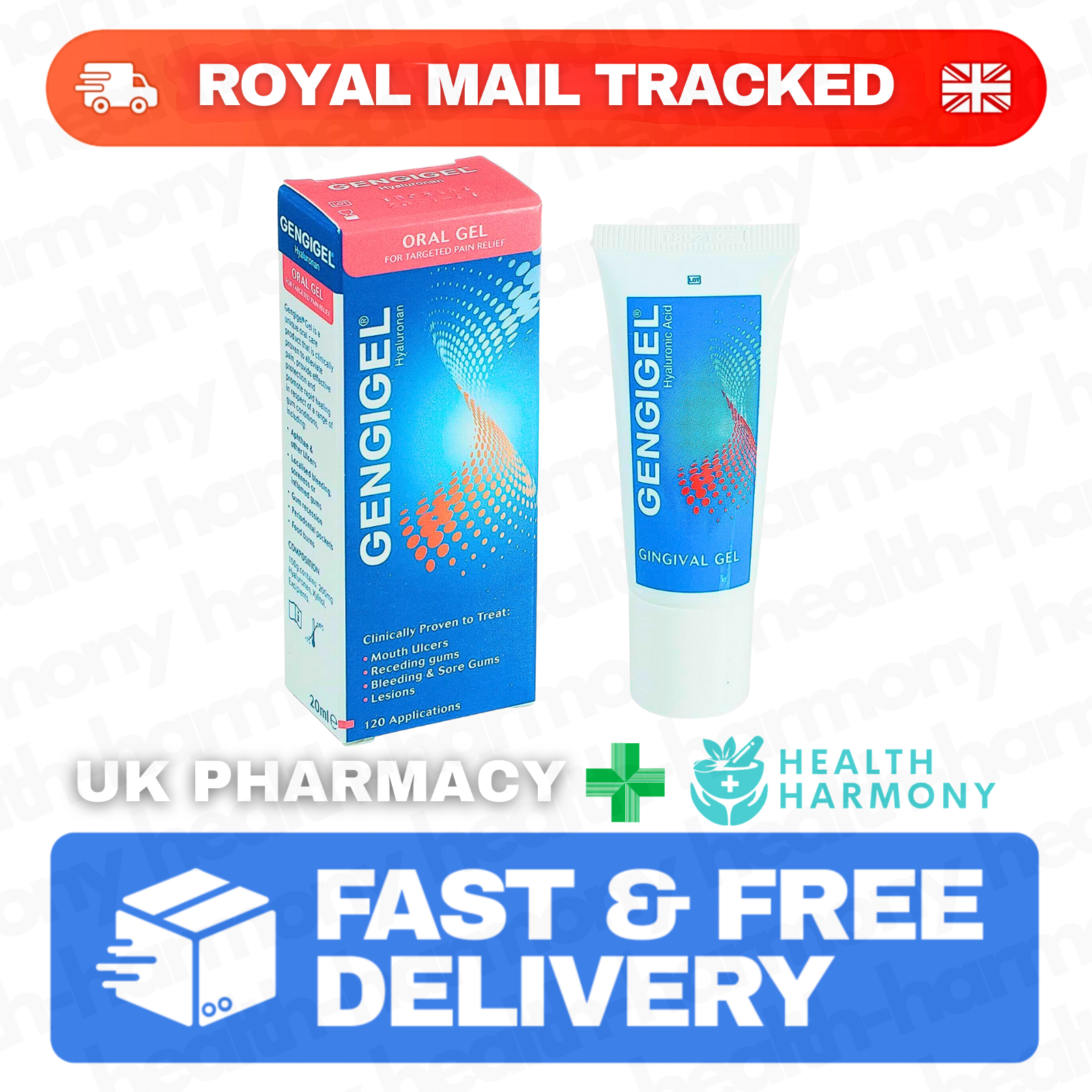 2x Gengigel Oral Gel 20 ml - Pack of 2 - Treat Mouth Ulcers, Receding ...