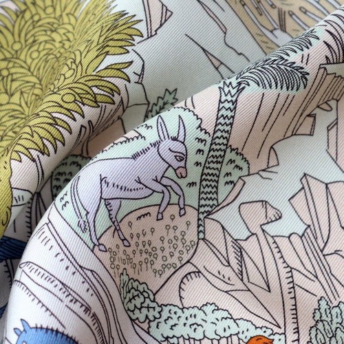 Pure Twill Silk 18 Momme Double Face Scarf Stole Animals Print Square ...
