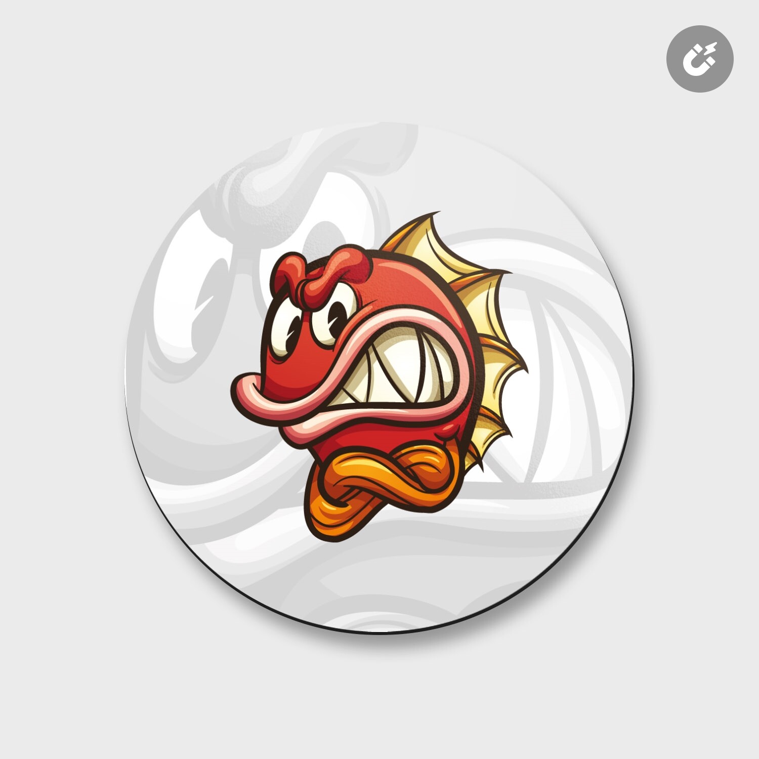 Angry Red Fish Animal | 4'' X 4'' Round Decorative Magnet | eBay