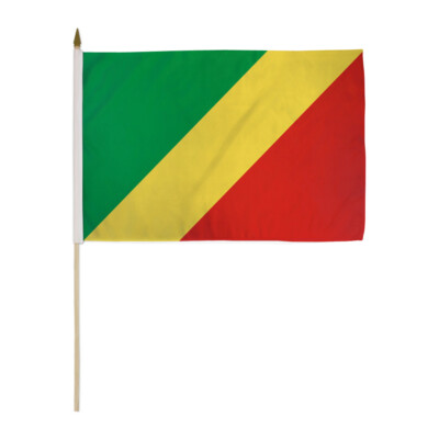 1 Dozen Republic of the Congo Stick Flag 12x18in Handheld Congo Flag | eBay