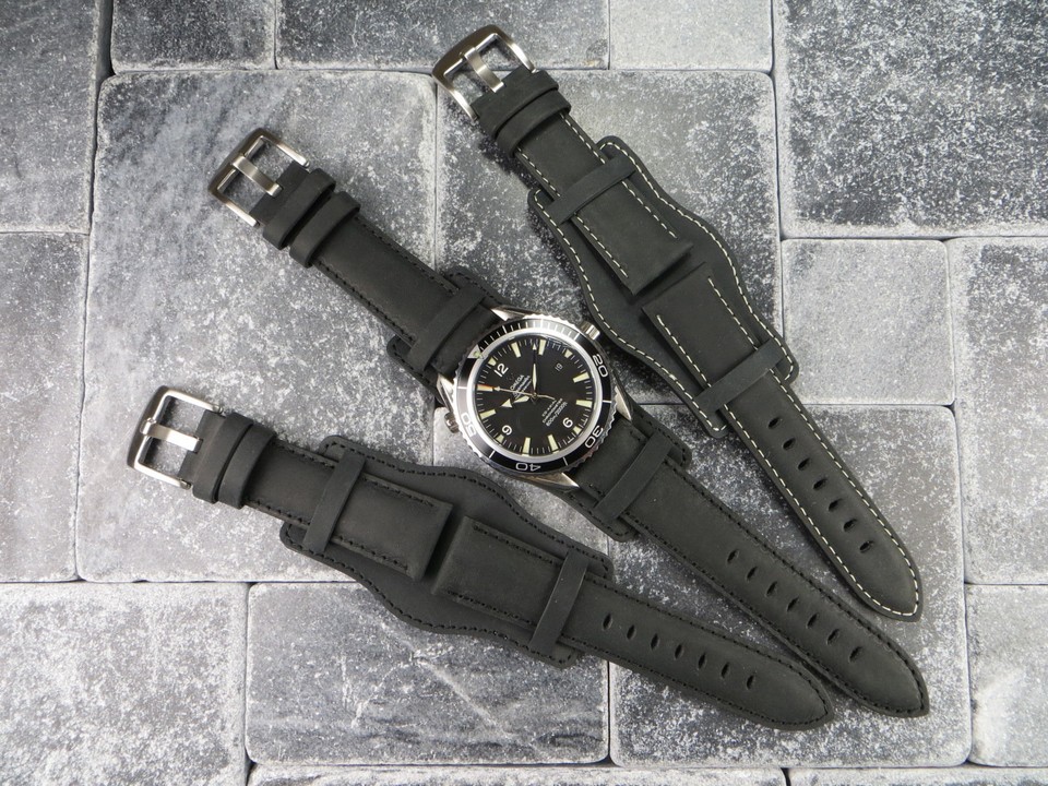 German Military Aviator Watch Strap Army Leather Cuff watch Band Bund ...