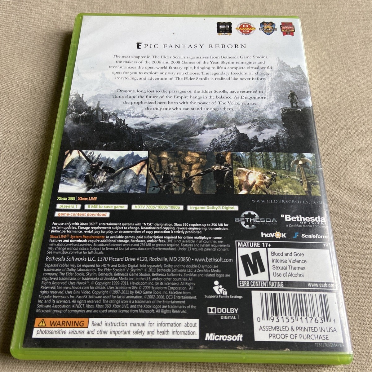 Xbox 360 Skyrim Theme