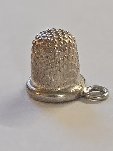 Sterling Silver ~ Thimble Charm ~ Sewing 3D ~ Nice Design ~ TINY ...