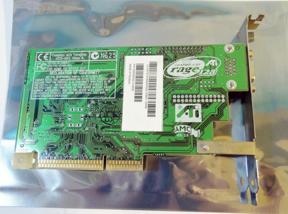 ATI Rage 128 8M P/N 11025200302 015008 VGA Xpert 99 AGP Video Card ...