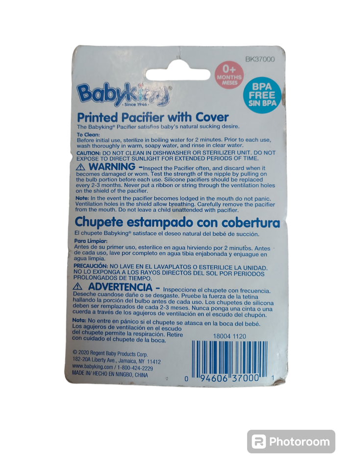 "Born to Boss" Baby King Printed Pacifier with Cover Silicone 0+ Months ...