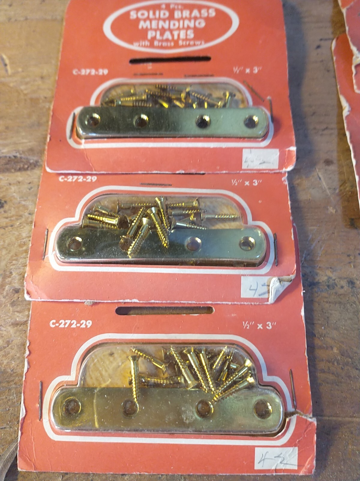 12 Pcs Solid Brass Hinges, 3" X 1/2" Mending Plate with Screws. Jewelry ...