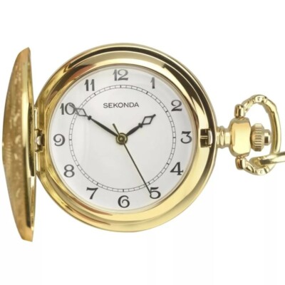 Sekonda Pocket Watch Classic Full Hunter Patterned Case 3799 RRP £49.99 ...
