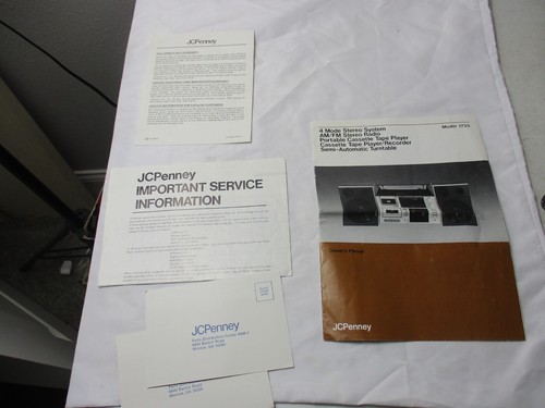 JC Penny model 1735 AM/FM stereo Radio cassette tape turntable owners ...