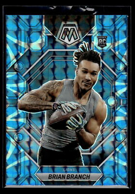 2023 Panini Mosaic #287 Brian Branch Rookie Reactive Blue Mosaic ...
