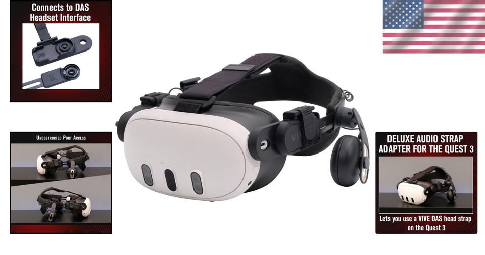 Quest 3 Headset Adapter for Upgraded VR Comfort with Deluxe Audio Strap ...
