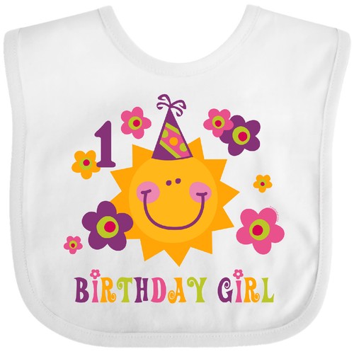 Inktastic Sun 1st Birthday Baby Bib Flowers Colorful Sunny Sunshine ...