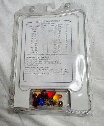 Vintage Dimensions Charts & Charms Santa Face Stocking 8515 Counted ...