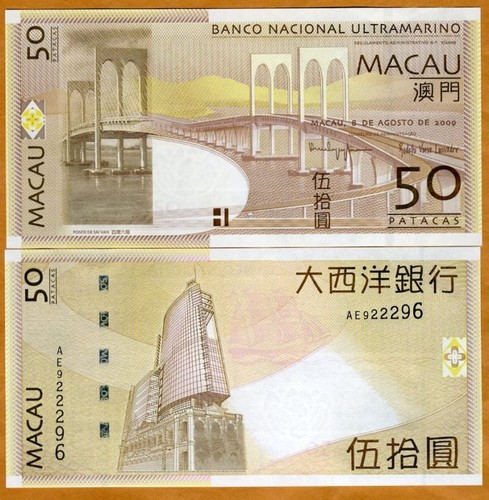 Macao / Macau 50 Patacas, 2009, P-81A, BNU, UNC | eBay